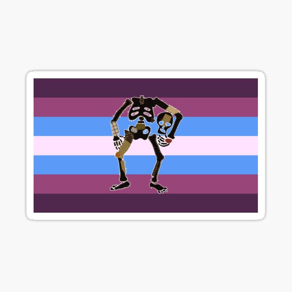 "Gender Non-Conforming Pride - Decapitated Skeleton Flag" Sticker for ...