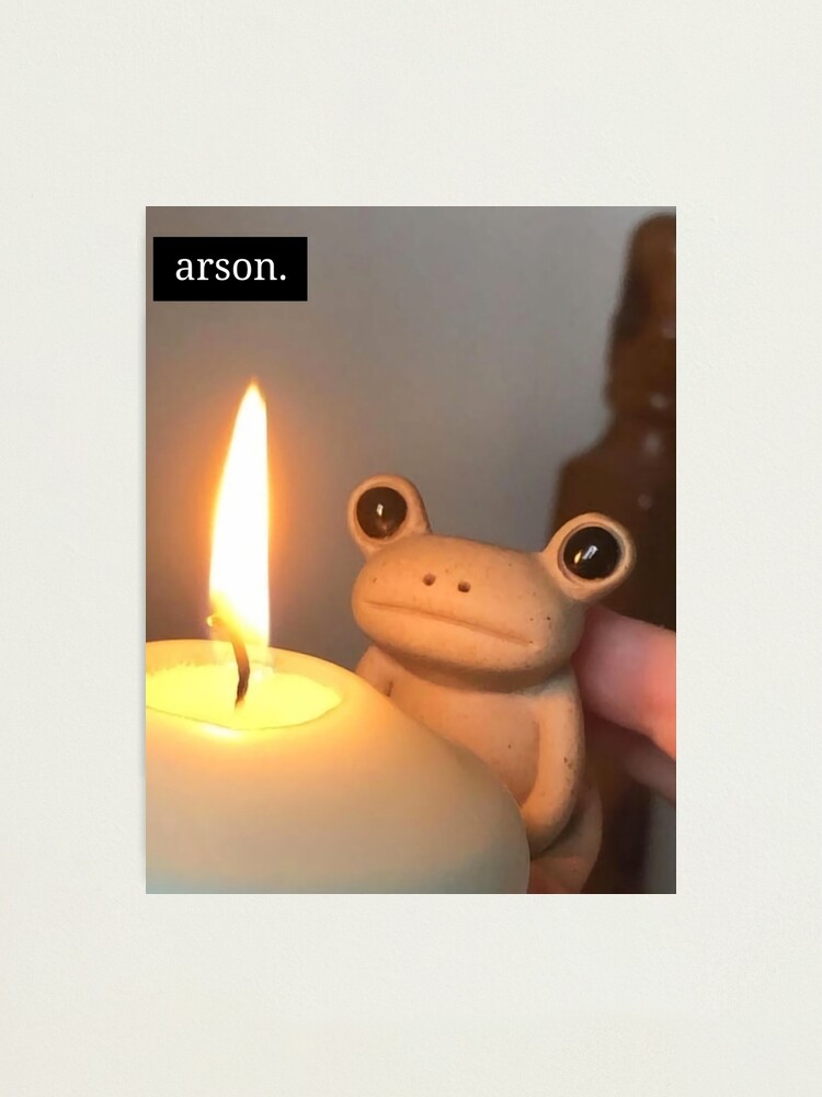 "HQ Arson Evil Sad Frog Meme" Photographic Print for Sale by fomodesigns | Redbubble