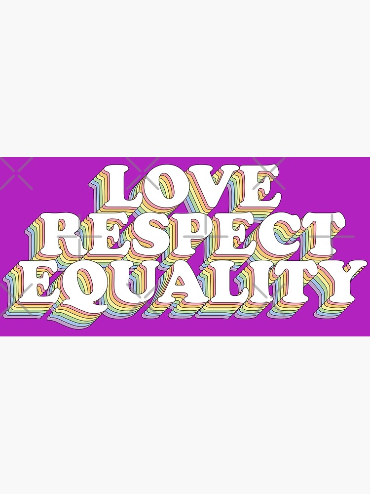 "Love, Respect, Equality, Bold Typography Word with Pastel Pride ...