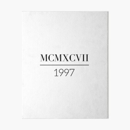 "Roman Numerals | 1997 | MCMXCVII | Numbers" Art Board Print by ...