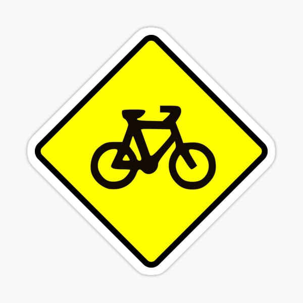 "Bike warning icon" Sticker for Sale by kiekerjan | Redbubble