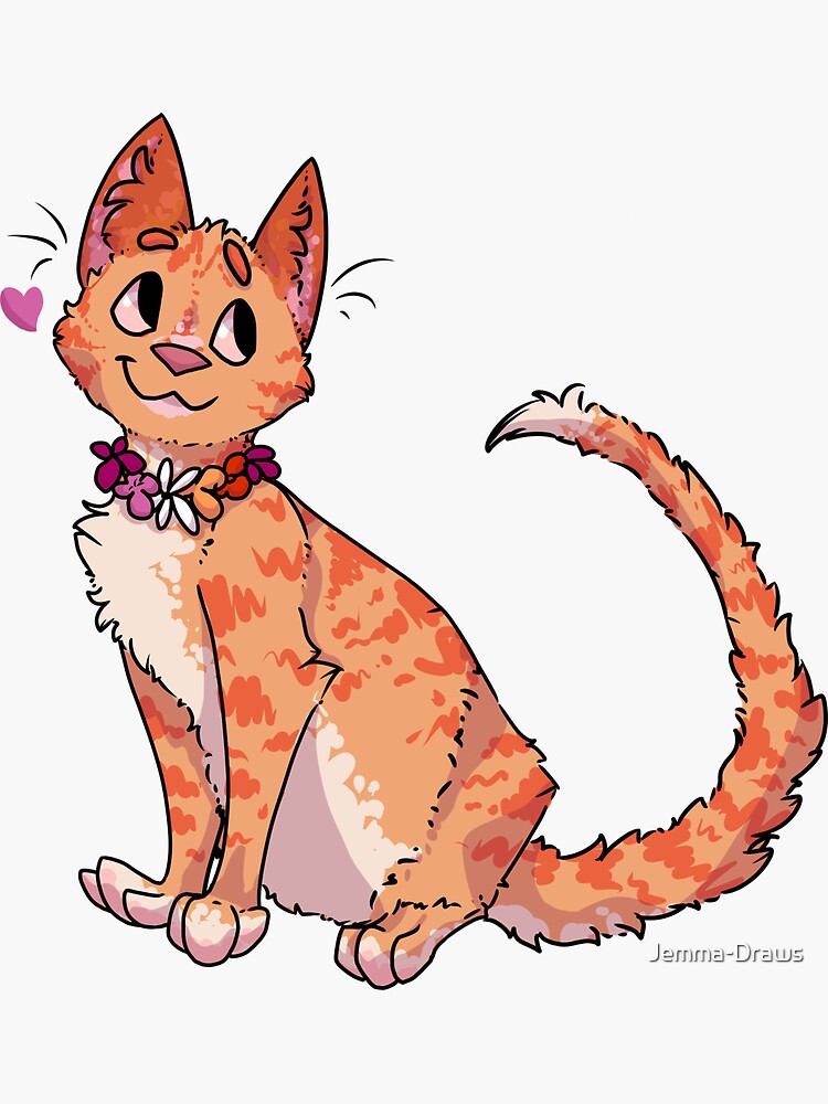 "Lesbian Kitty" Sticker for Sale by Jemma-Draws | Redbubble