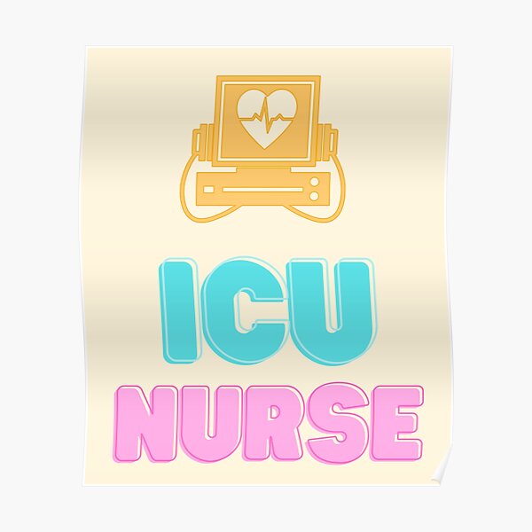 "ICU nurse with defibrillator and vitals monitor drawing" Poster for ...