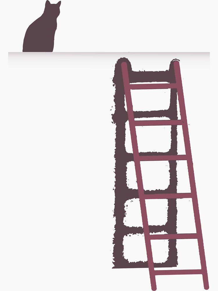 "Cute Minimalist Cats, Cool Ladder, Shadow" Sticker for Sale by ...