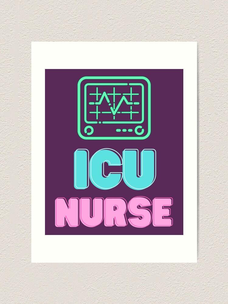 "ICU nurse with vitals monitor with EKG drawing" Art Print for Sale by ...
