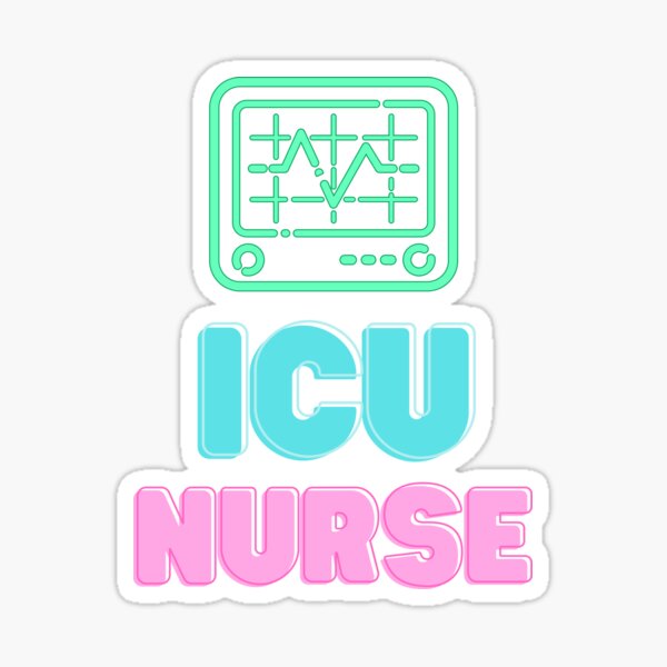 "ICU nurse with vitals monitor with EKG drawing" Sticker for Sale by ...