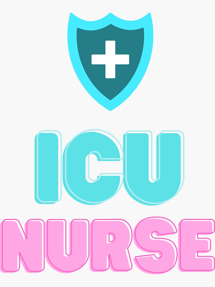 "ICU nurse with a medical cross in a shield" Sticker for Sale by ...