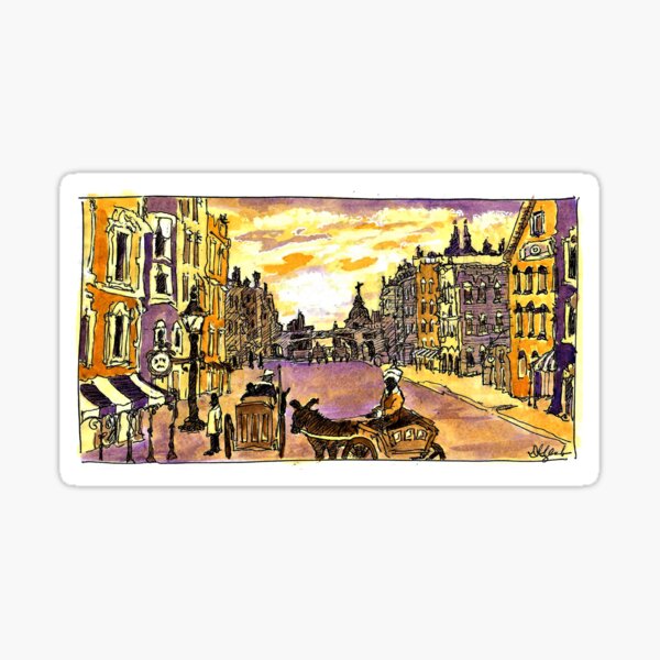 "An Old European Street Scene - 1800s" Sticker for Sale by DonSylvester ...