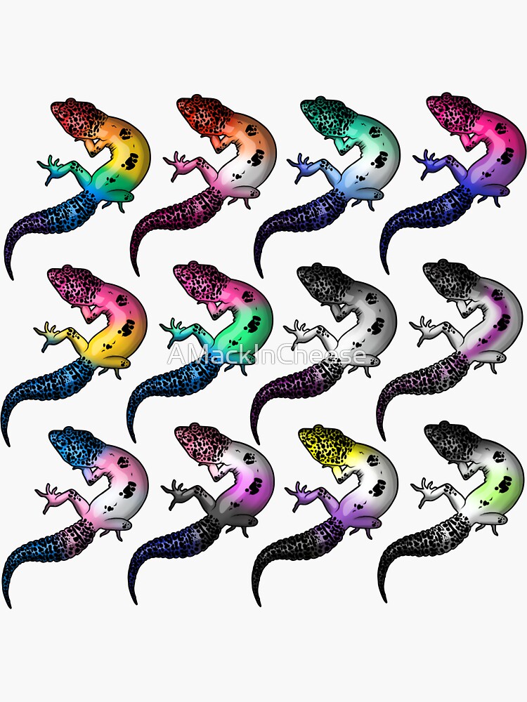 "Leopard Gecko Pride Flags Design" Sticker for Sale by AMackInCheese ...