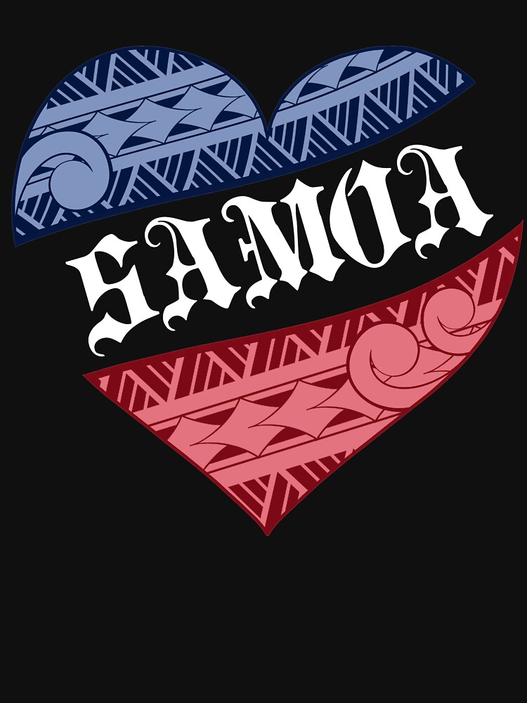 "Samoa Tribal Blue Red White Upolu Savaii Flag Color" T-shirt by ...
