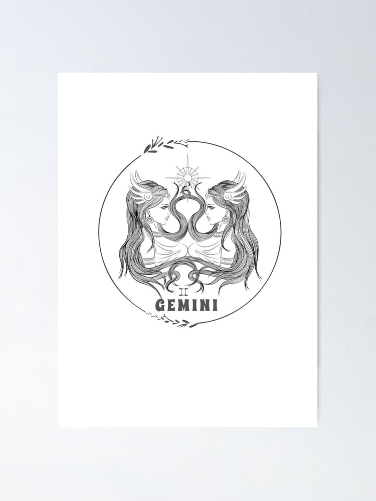 "Gemini Goddess Twin design black version" Poster for Sale by mbuz90 ...