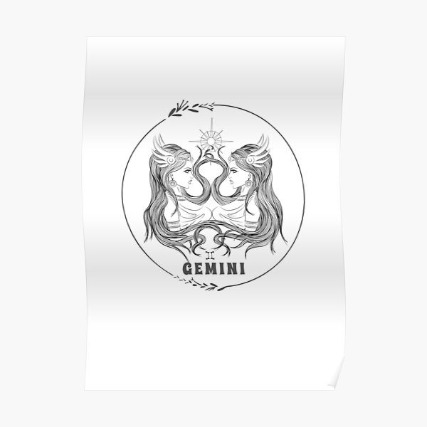 "Gemini Goddess Twin design black version" Poster for Sale by mbuz90 ...