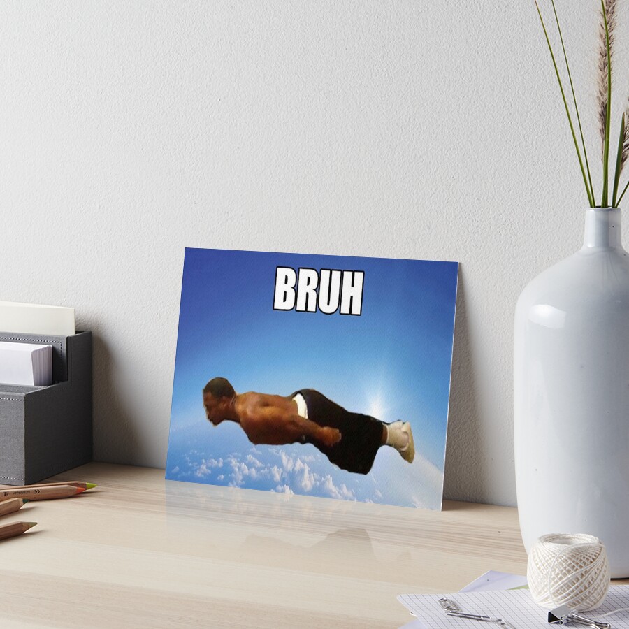 "Bruh Flying Meme" Art Board Print for Sale by annebocarroll | Redbubble