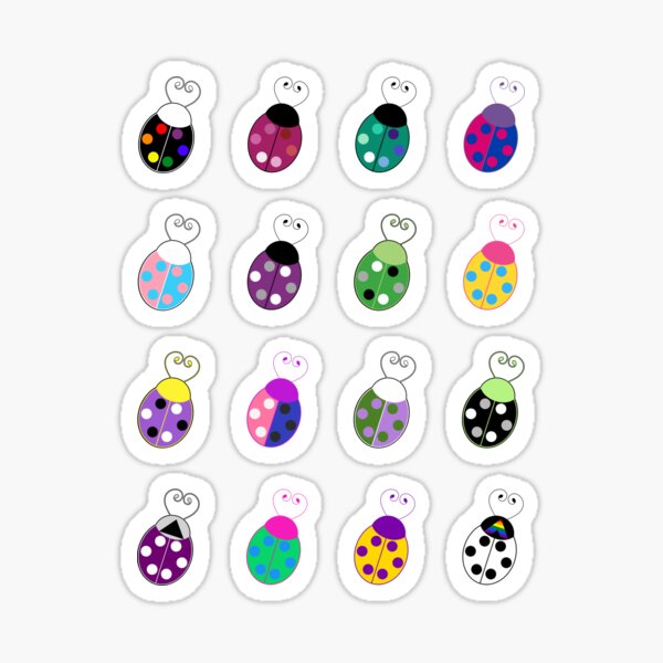 "Nonbinary Pride Bug" Sticker by Helvalkyrie | Redbubble