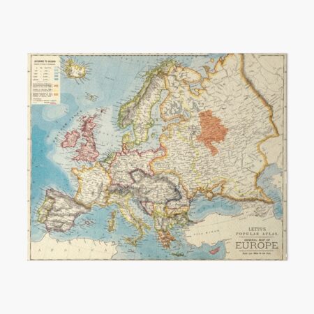 "General Map of Europe, 1883 by Letts" Art Board Print for Sale by ...