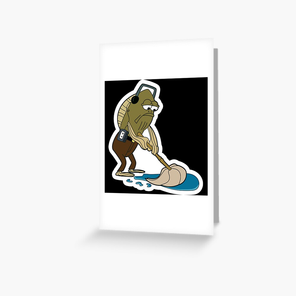 "Fred the Fish Mopping Meme" Greeting Card by becksharp7 | Redbubble
