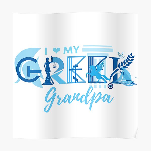 "GREEK GRANDPA PAPPOU" Poster for Sale by E7enaki | Redbubble