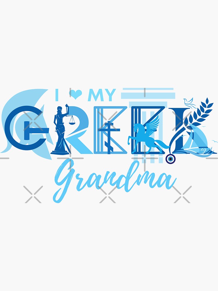 "GREEK GRANDMA YIAYIA" Sticker by E7enaki | Redbubble
