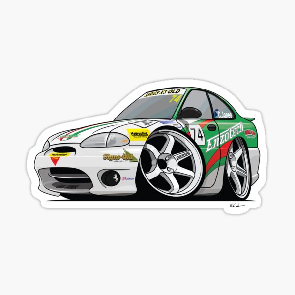 "Excel Race Car CarToon" Sticker for Sale by ToonMyRide | Redbubble