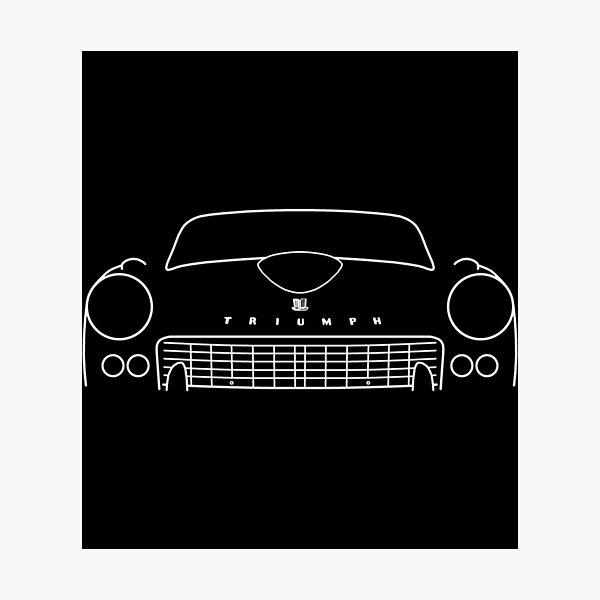 "Triumph Gt6 Mk1 Classic Car Outline Graphic (White) Classic T-Shirt ...