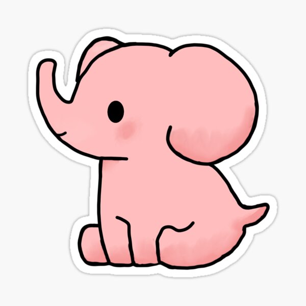 "pink elephant " Sticker for Sale by PaulKohler | Redbubble