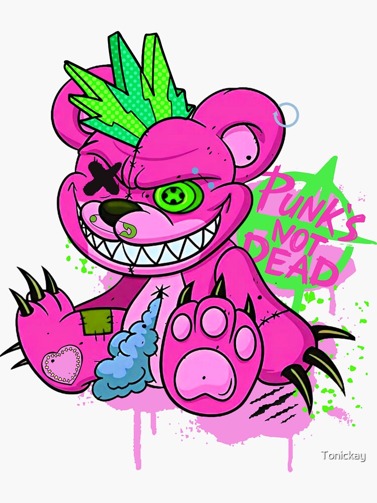 "Punk Bear" Sticker for Sale by Tonickay | Redbubble