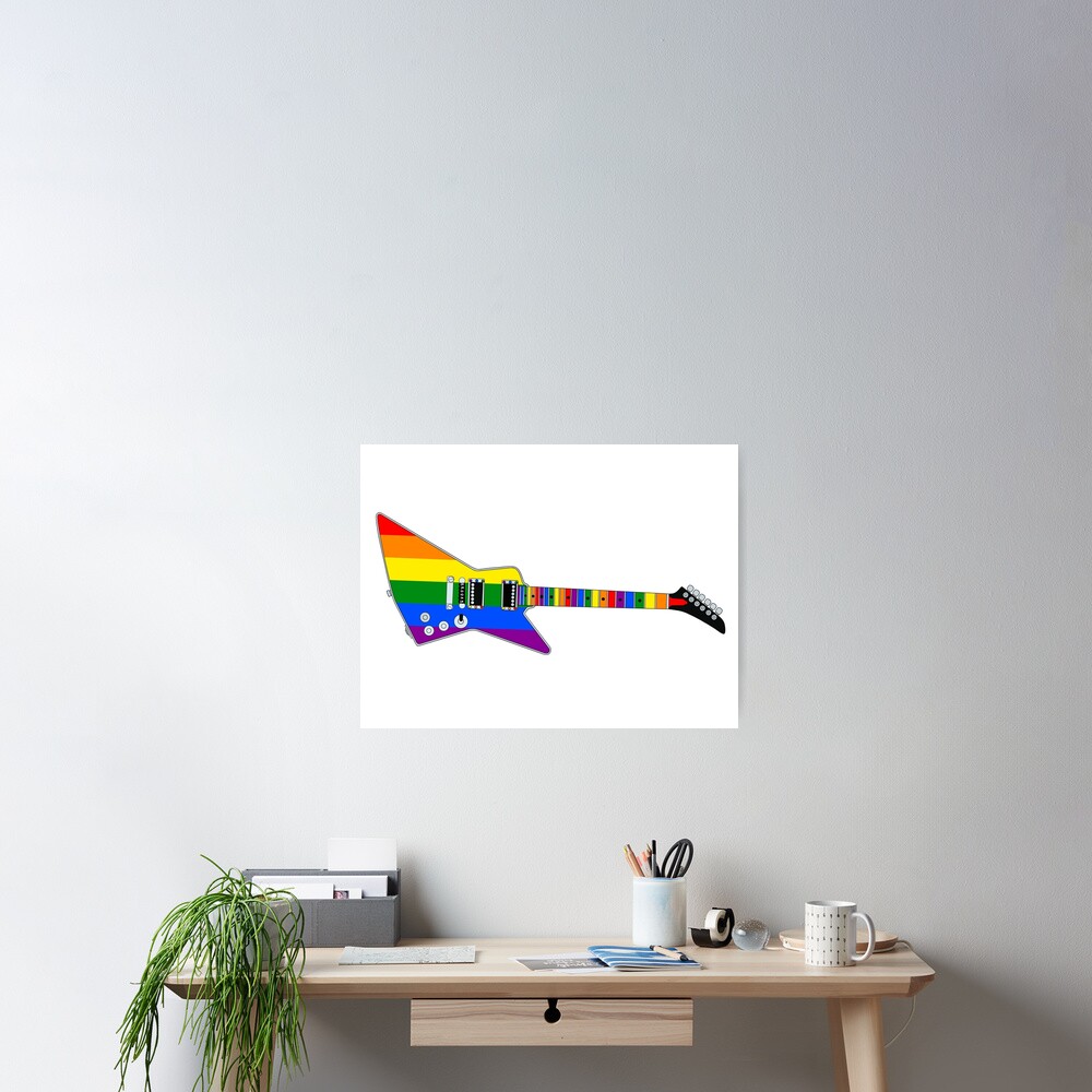"Pride Flag Electric Guitar (horizontal)" Poster for Sale by skye ...