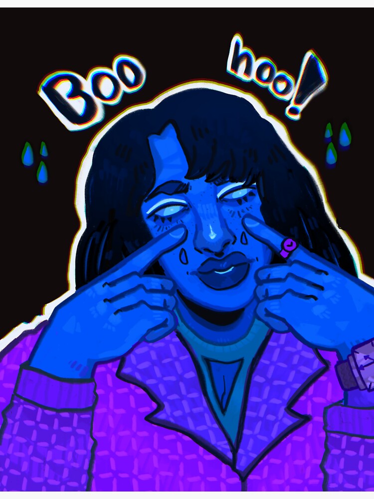 "Boo hoo!" Sticker for Sale by Scruffy-Rat | Redbubble