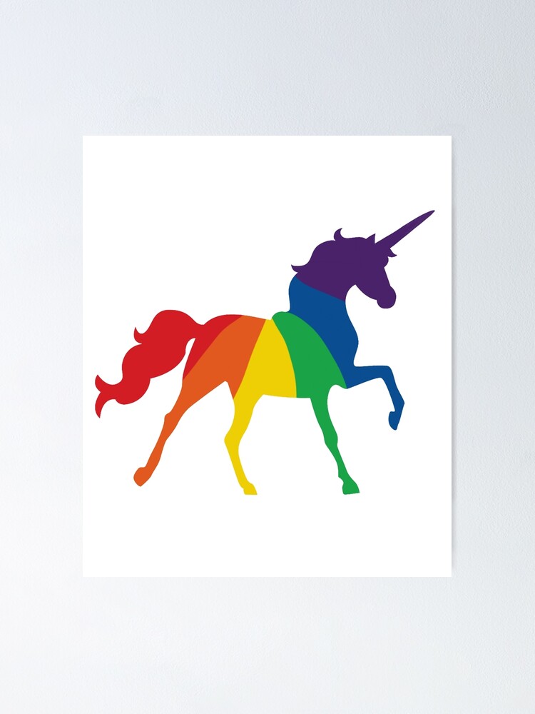"Rainbow Unicorn" Poster for Sale by unhingedheather | Redbubble