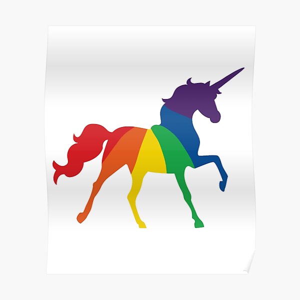 "Rainbow Unicorn" Poster for Sale by unhingedheather | Redbubble