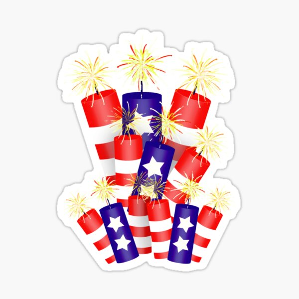 "Firecracker Celebration" Sticker for Sale by DAVBIGDESIGN | Redbubble