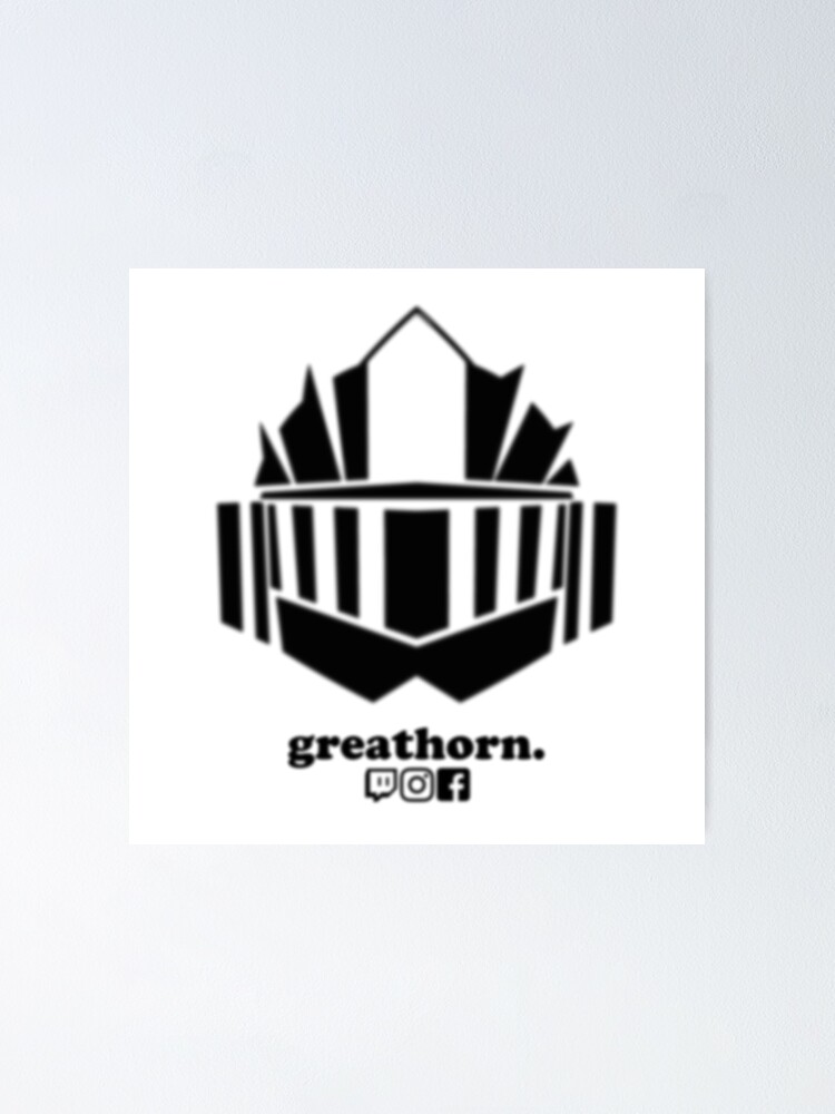 "Greathorn - Social Media Logo (Black on White)" Poster for Sale by ...