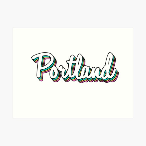 "portland white retro" Art Print by lolosenese | Redbubble