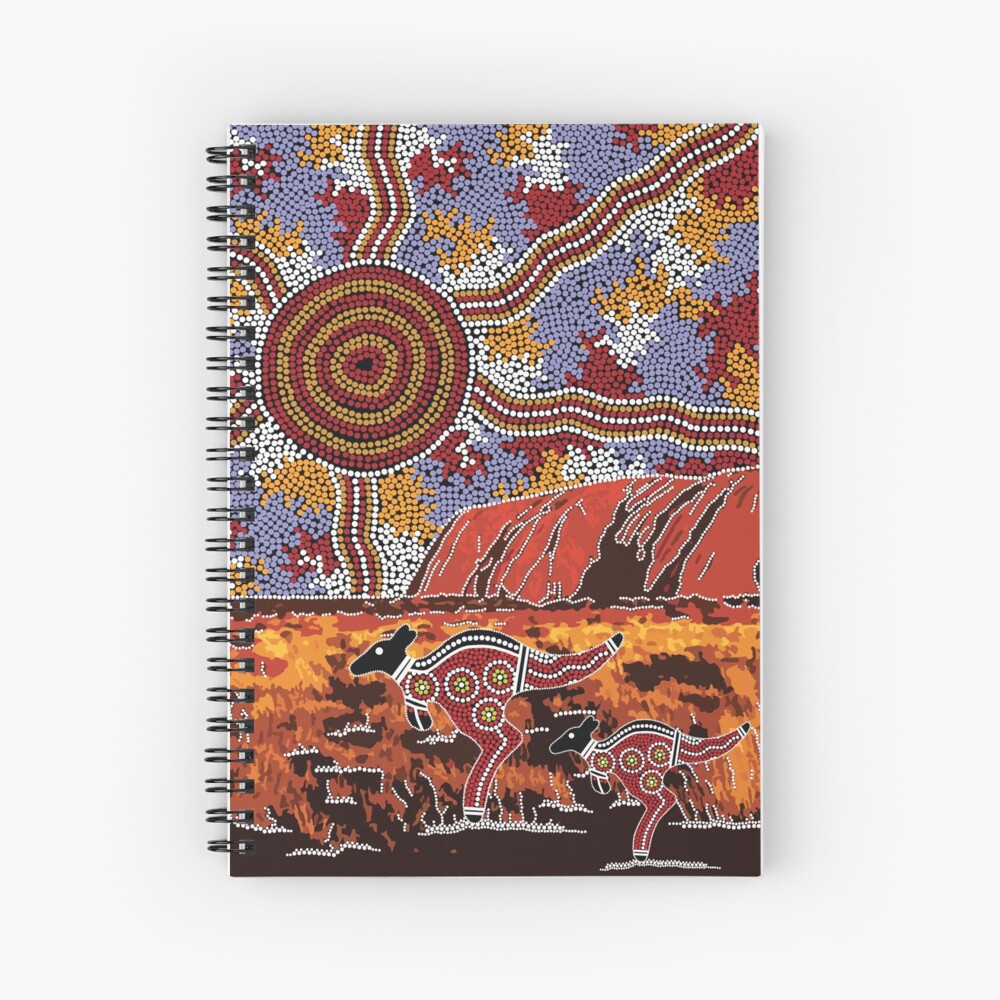 "Authentic Aboriginal Art - Uluru | Ayers Rock" Spiral Notebook for ...