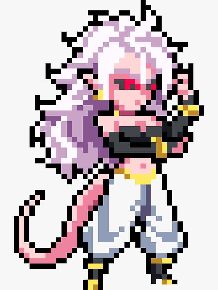"Android 21 Majin Pixel Edition" Sticker by adventfan | Redbubble