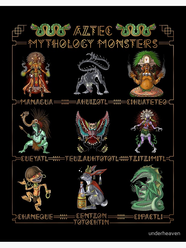 "Aztec Mythology Monsters" Art Board Print for Sale by Nikolay ...