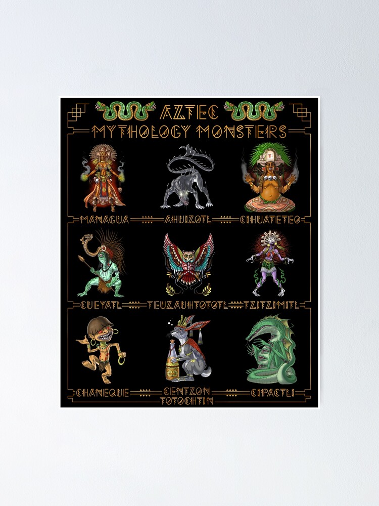 "Aztec Mythology Monsters" Poster for Sale by underheaven | Redbubble