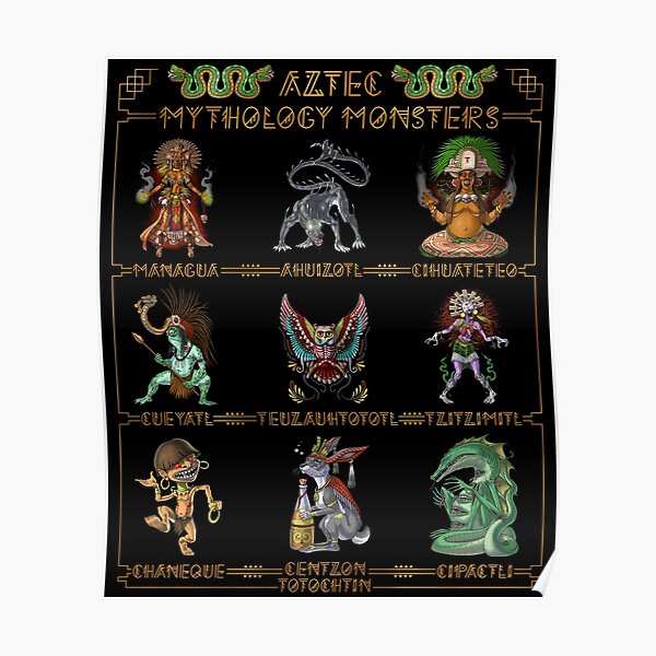 "Aztec Mythology Monsters" Poster for Sale by underheaven | Redbubble