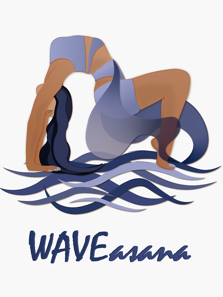 "Wave Asana !! " Sticker for Sale by awe-ten-thick | Redbubble