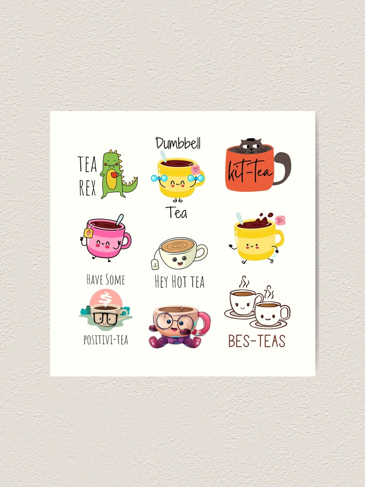 "Tea Puns Sticker Pack | Tea Puns | Tea Jokes | Bubble Tea Puns | Puns ...