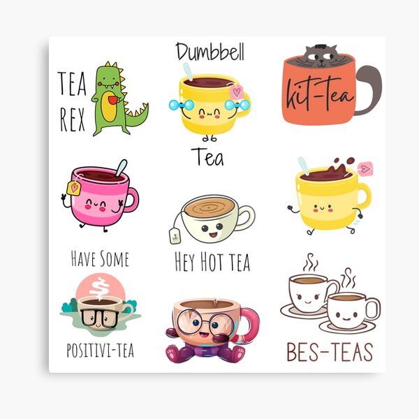 "Tea Puns Sticker Pack | Tea Puns | Tea Jokes | Bubble Tea Puns | Puns ...