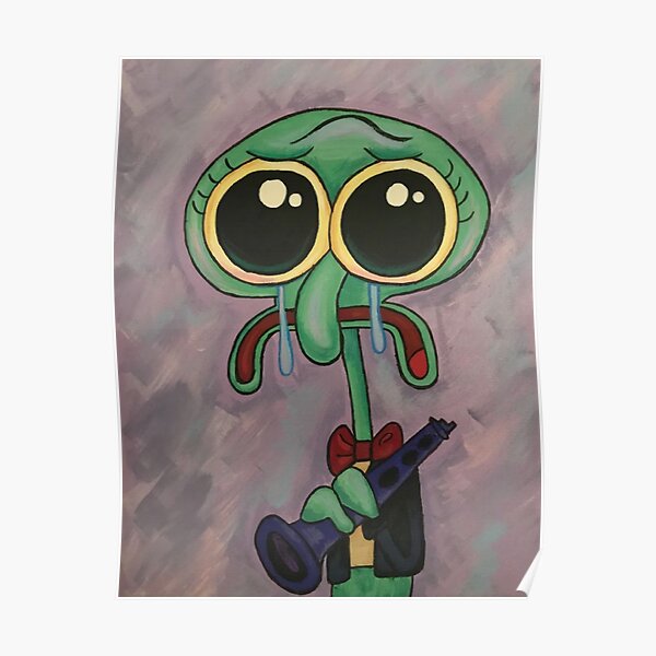 "Squidward Crying Out Loud Poster" Poster for Sale by carelpaw | Redbubble