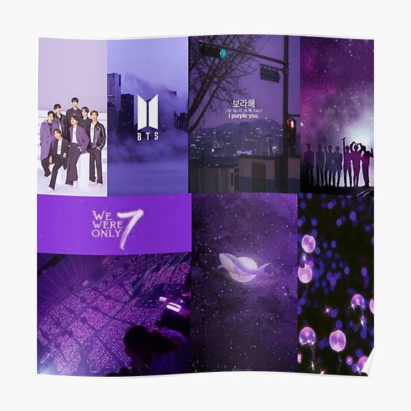 "BTS OT7 purple aesthetic" Poster for Sale by Journeycoco | Redbubble