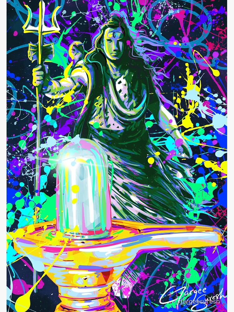 "Colourful Abstract Graffiti Painting of Shiva Linga" Sticker for Sale ...
