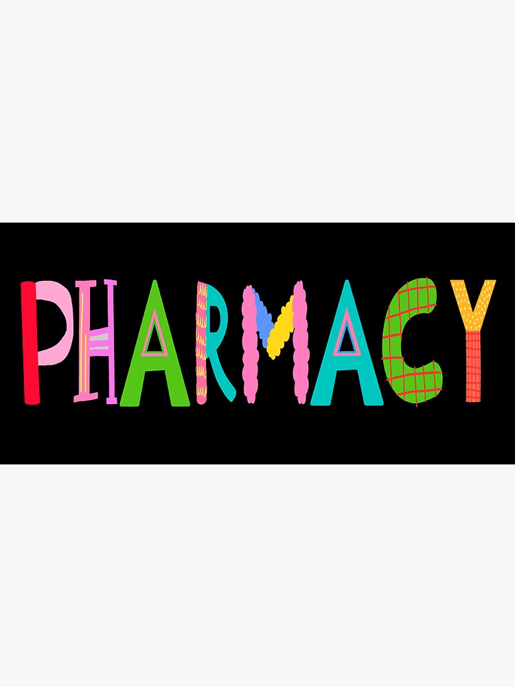 "Colorful Pharmacy Lettering " Sticker for Sale by GR-ART | Redbubble