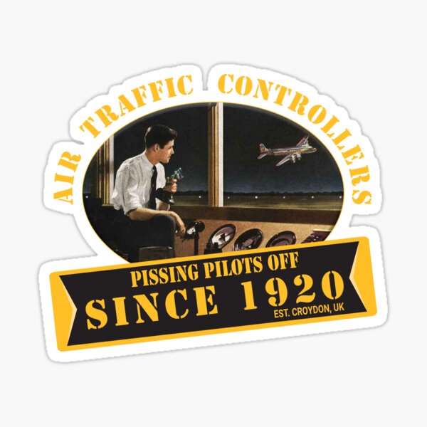 "Vintage retro aviation air traffic controller ATCO" Sticker for Sale ...