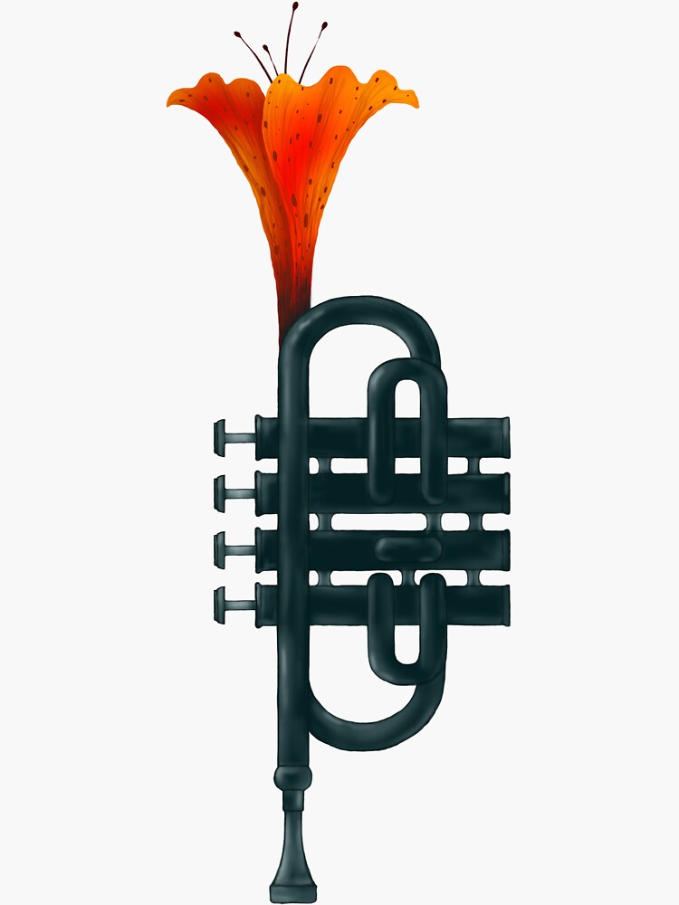 "Trumpet Flower" Sticker for Sale by flintsky | Redbubble
