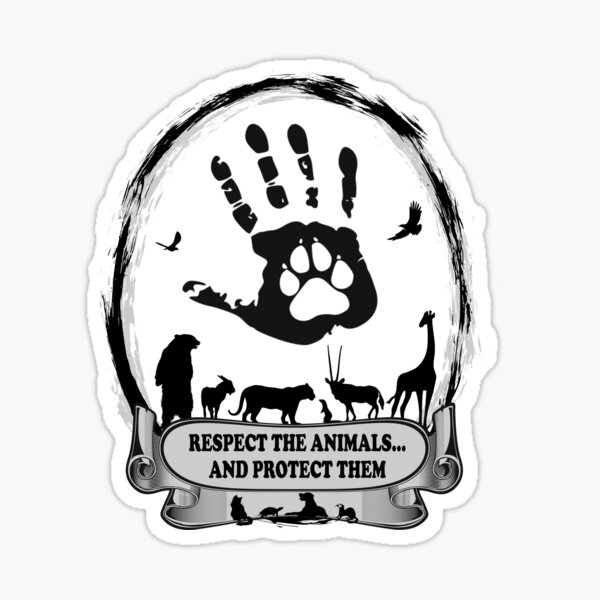 "Protect the animals - animal logo" Sticker for Sale by Mdesign-Art ...