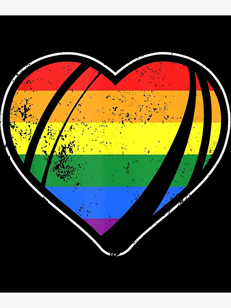 "Retro Rugby Heart Rainbow Flag LGBT Gay Pride Month " Poster for Sale ...