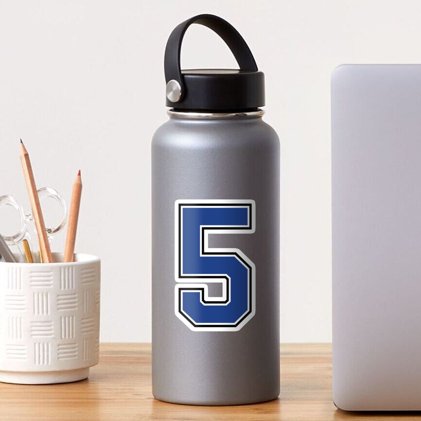 "Blue Number 5 lucky sports jersey five" Sticker for Sale by HeavyStyle ...